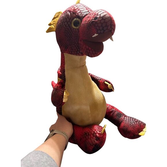 Toys | Hug Me Large Stuffed Dragon 2 Roaring And Eyes Light Up Red And ...